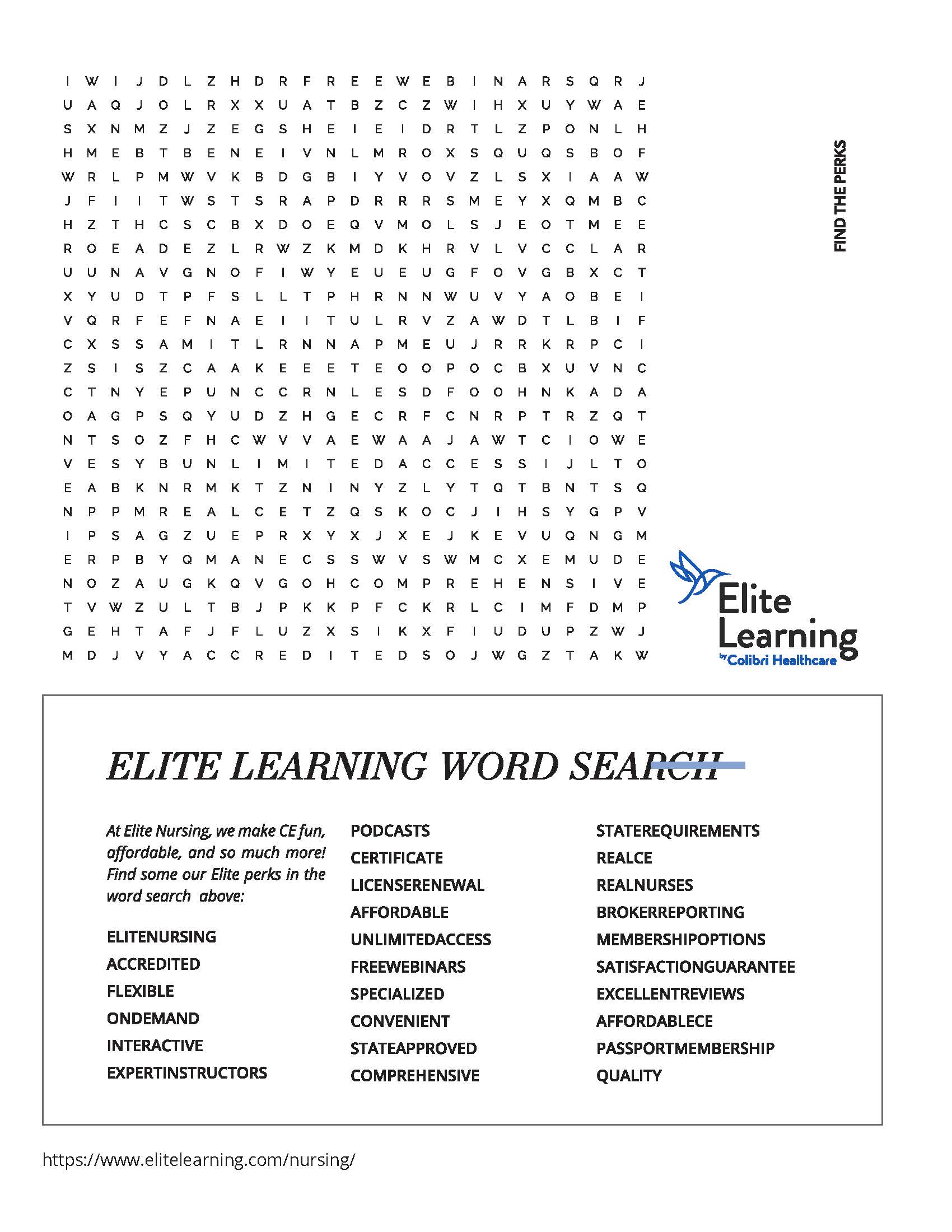 Nursing Word Search - Elite Learning