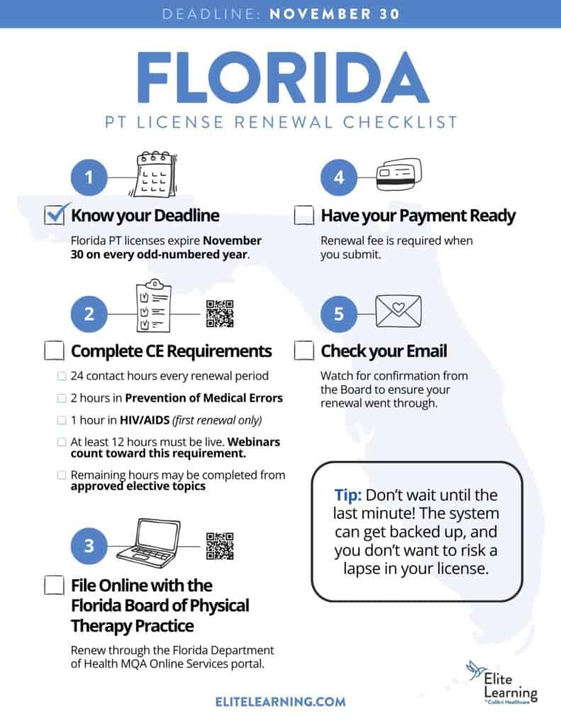 What Do You Need to Renew Your Florida PT License? - Elite Learning